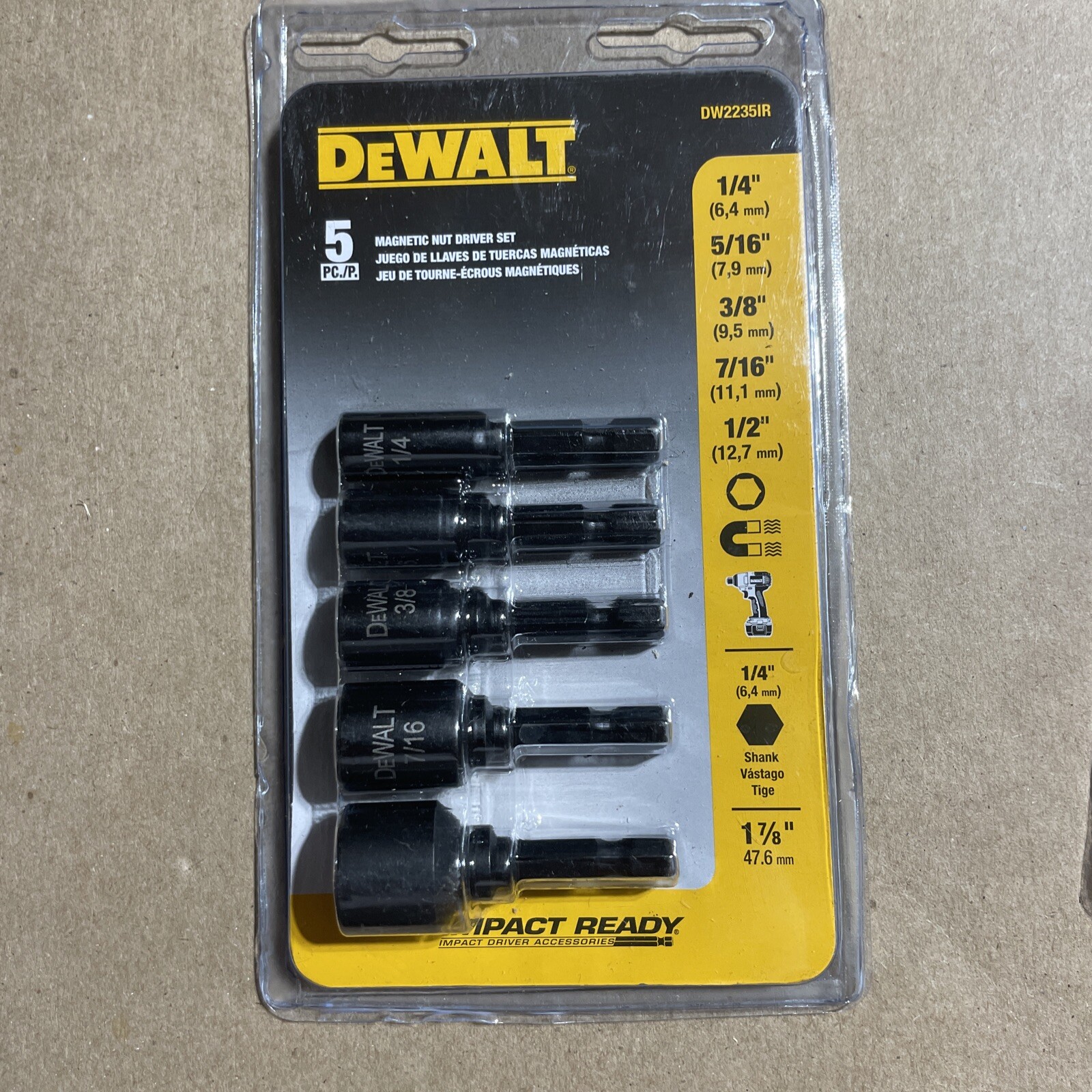 DEWALT DW2235IR 5-piece Impact Ready Magnetic Nutsetter Set for sale ...