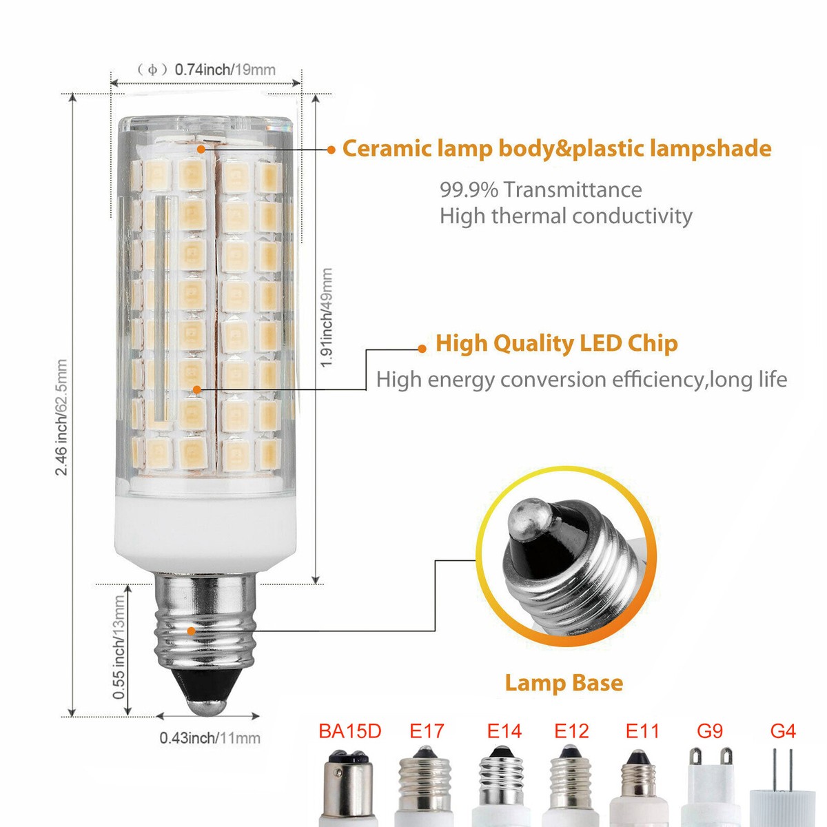 E11 Led Replacement Bulbs PoolTone™ T4 Halogen LED Replacement Bulb
