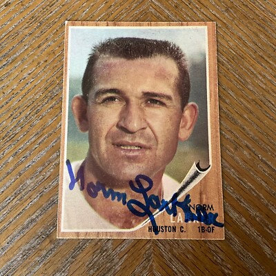 Autographed 1962 Topps NORM LARKER . (DEC). 2007. #L-1 | eBay