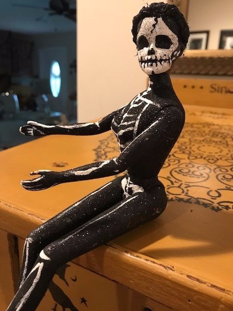 OOAK Halloween Michele Chirco Original Hand Painted Vintage Skeletal ...