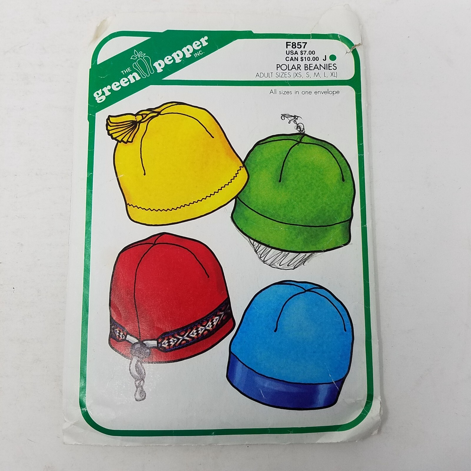 Green Pepper Polar Classic Beanies Hats Sewing Pattern F857 Womens XS S ...
