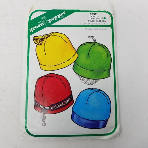 Green Pepper Polar Classic Beanies Hats Sewing Pattern F857 Womens XS S ...