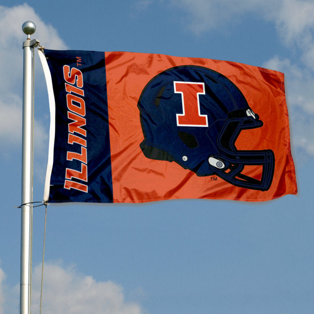 Illinois Fighting Illini Football Helmet Flag Large 3x5 | eBay