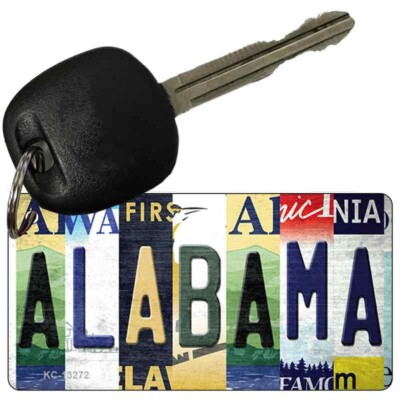 Alabama Strip Art Novelty Metal Aluminum Key Chain License Plate Tag ...