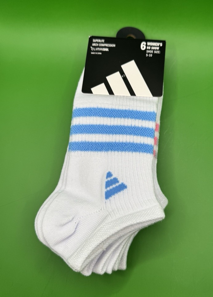 Adidas Womens Superlite Arch Support Compression No Show Socks ...