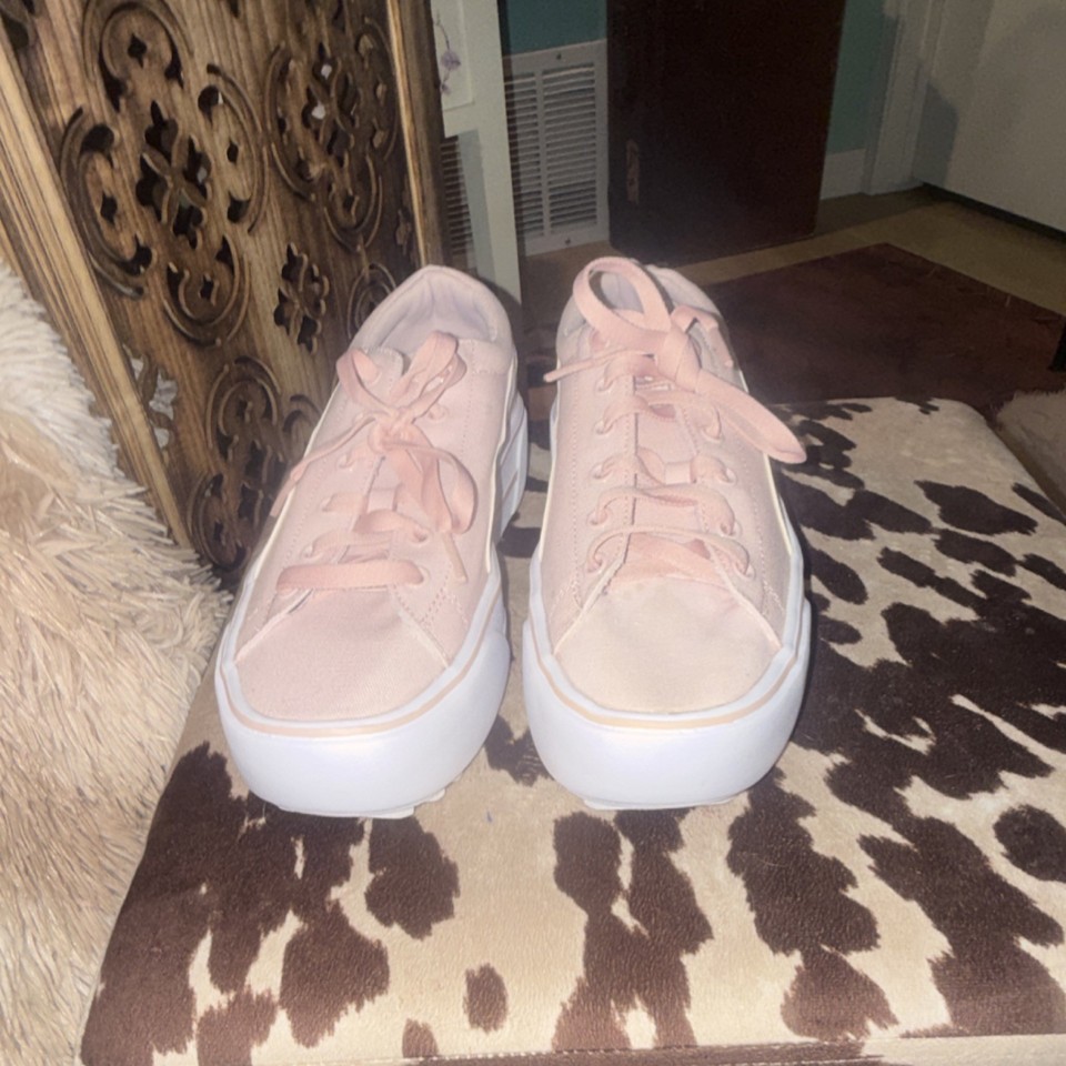 PUMA Pink White Platform Lace Up Logo Low Top Casual Sneaker Women | eBay
