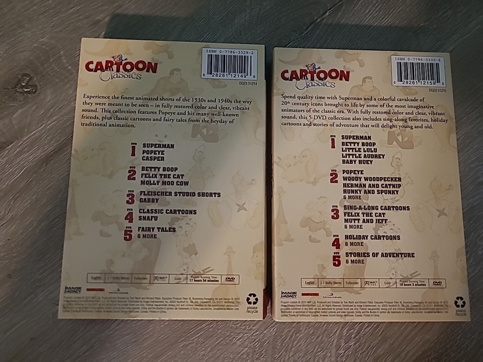 300 Cartoon Classics DVD, 2011 10-Disc Set Superman, Popeye, Felix Cat ...