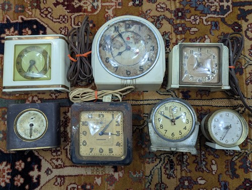 Vintage Art Deco Alarm Clock Lot Sentinel Westclox Baby Ben Telechron ...
