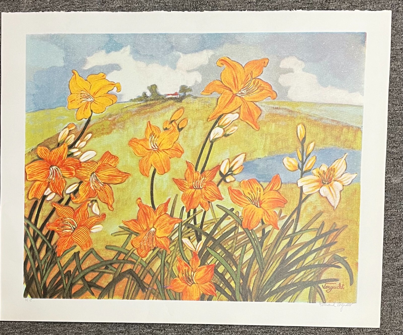 Fernand Vergucht "Lilies" Offset Lithograph - Hand Signed - HC Edition ...