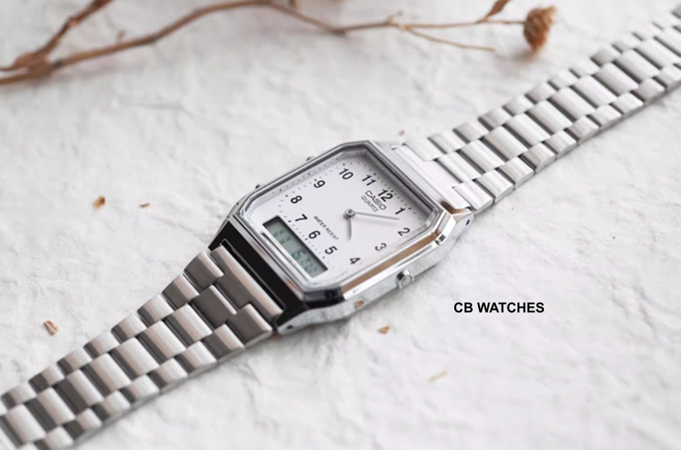 Casio New AQ-230A-7B Retro Digital Analog Alarm Mens Watch AQ230 | eBay