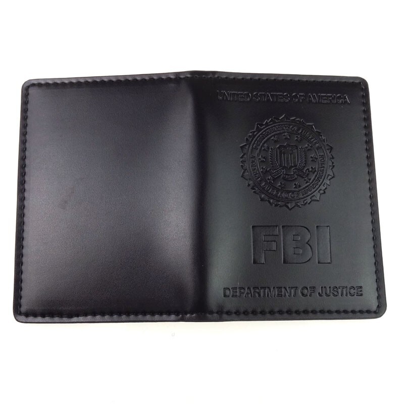 Leather Wallet ID Card Driving License ID Card Holder Case With FBI ...