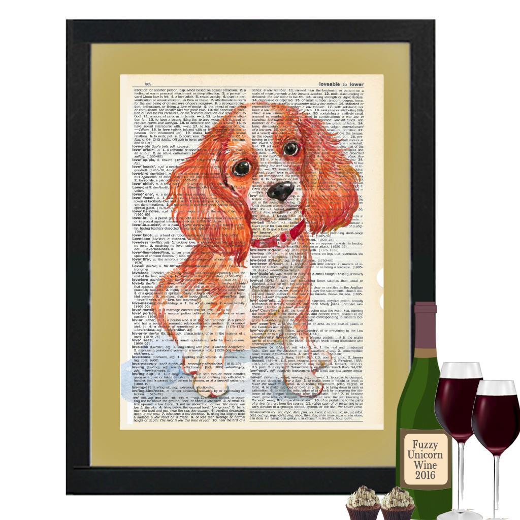 King Charles Spaniel Puppy Dog Dictionary Art Print Contemporary Dog ...