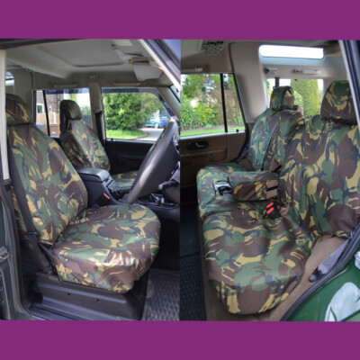 Land Rover Discovery 2 Tailored Green Camo Front NoArmrests + Rear 5 ...