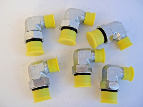 LOT OF 6 PARKER 1215 - 1-1/6X7/8 MALE O RING BOSS 90º STRAIGHT TREAD ...