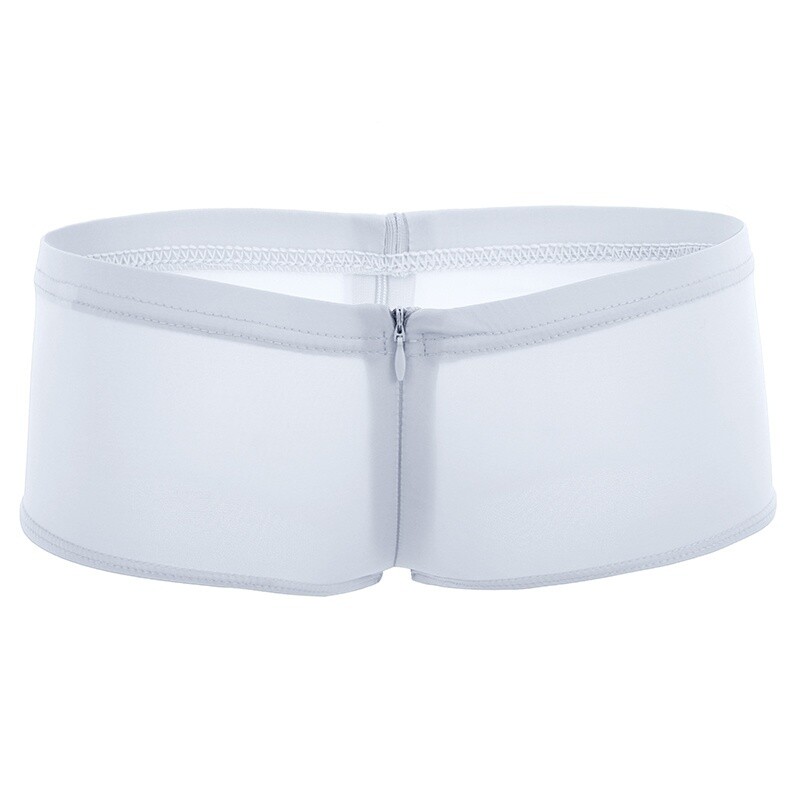 Women Sheer Panties Underwear Mesh Zip Open Crotch Underpants Trunks ...