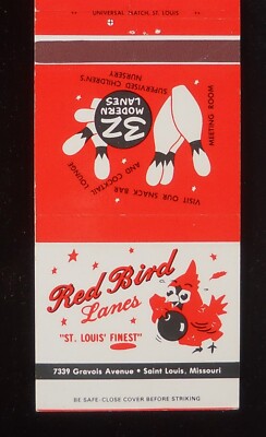 1970s BOWLING Red Bird Lanes 32 Modern Lanes Snack Bar Gravois St ...
