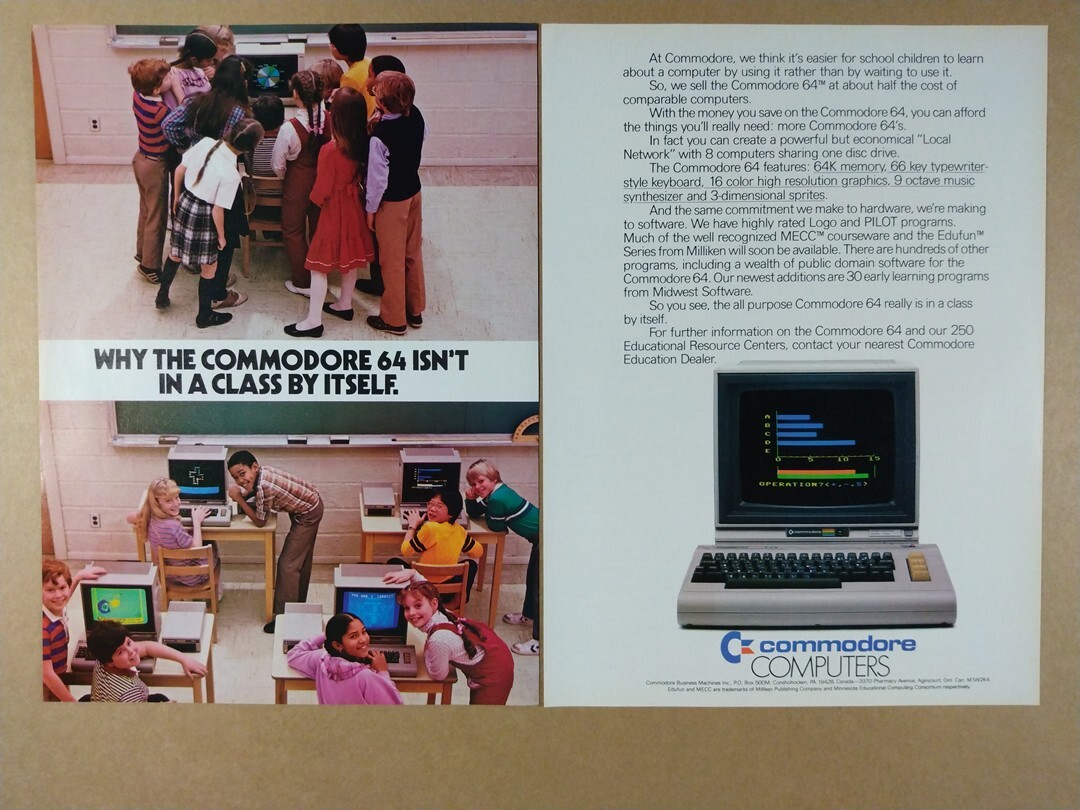 1984 Commodore 64 Computer education school use vintage print Ad | eBay