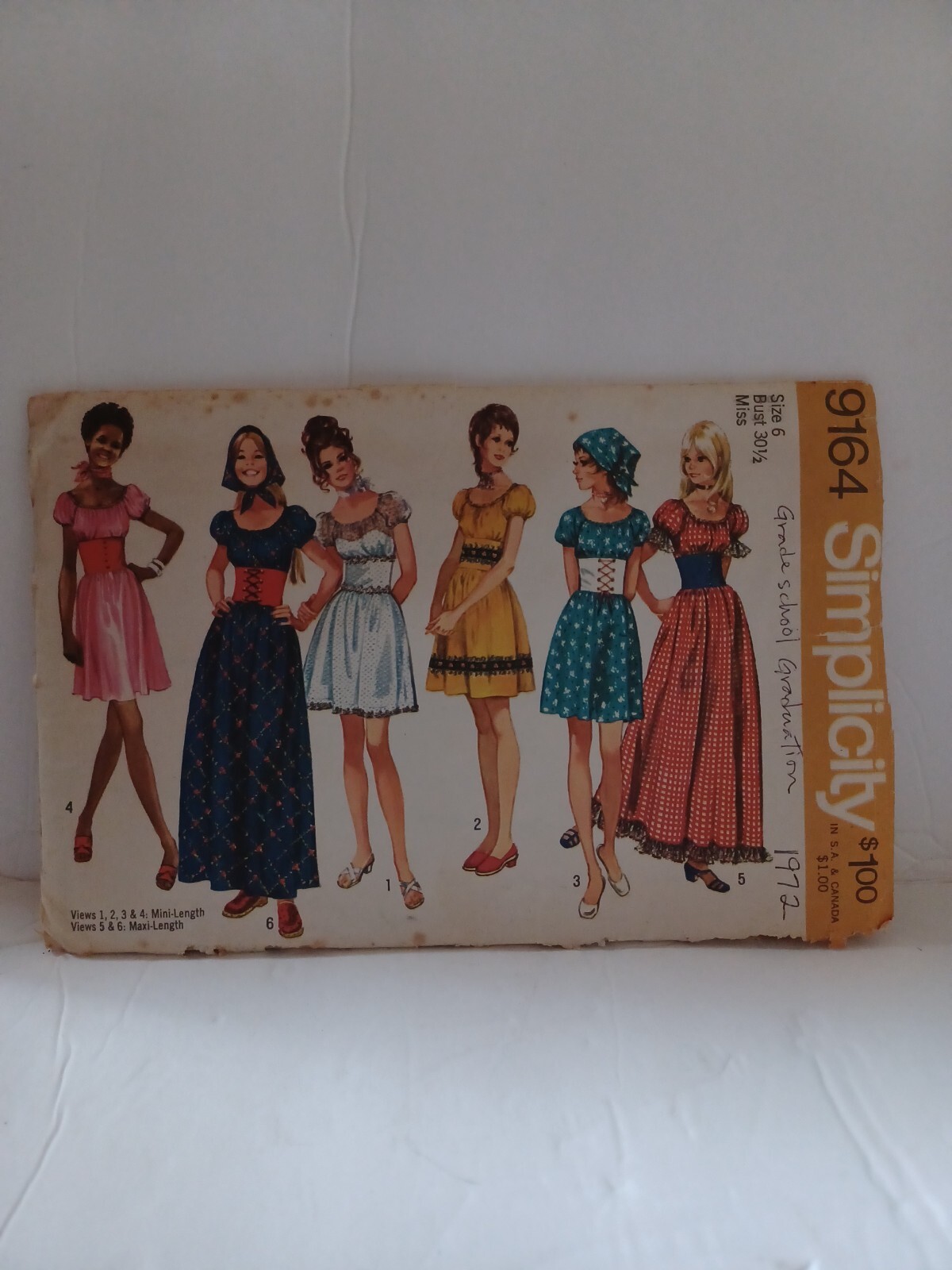 Vintage 1972 Simplicity Peasant Gypsy Style Dress 2 Lengths Pattern ...