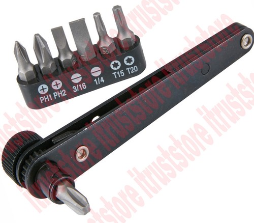 Small Mini Ratcheting Ratchet Right Angle Screwdriver Tool 8 Pcs Set ...