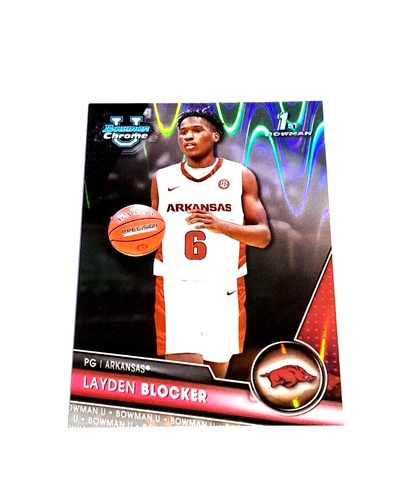 2023-24 Bowman University Chrome Raywave Layden Blocker #7 Razorbacks ...