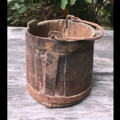 Primitives - Antique Wooden Bucket
