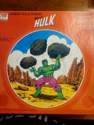 Vintage The Incredible Hulk Round Puzzle 1979 Whitman Complete 125 Pcs ...