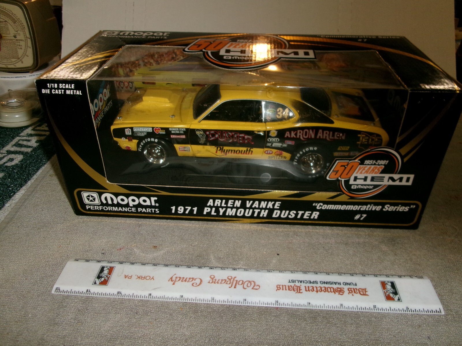 MOPAR ARLEN VANKE 1971 PLYMOUTH DUSTER NHRA 1/18 DIECAST AUTOGRAPHED ...