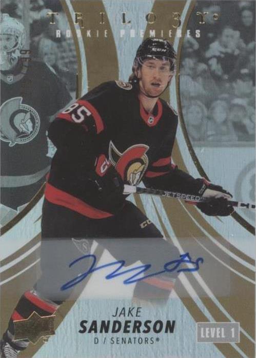 2022-23 Upper Deck Trilogy - Rookie Premieres Jake Sanderson #140 Gold ...