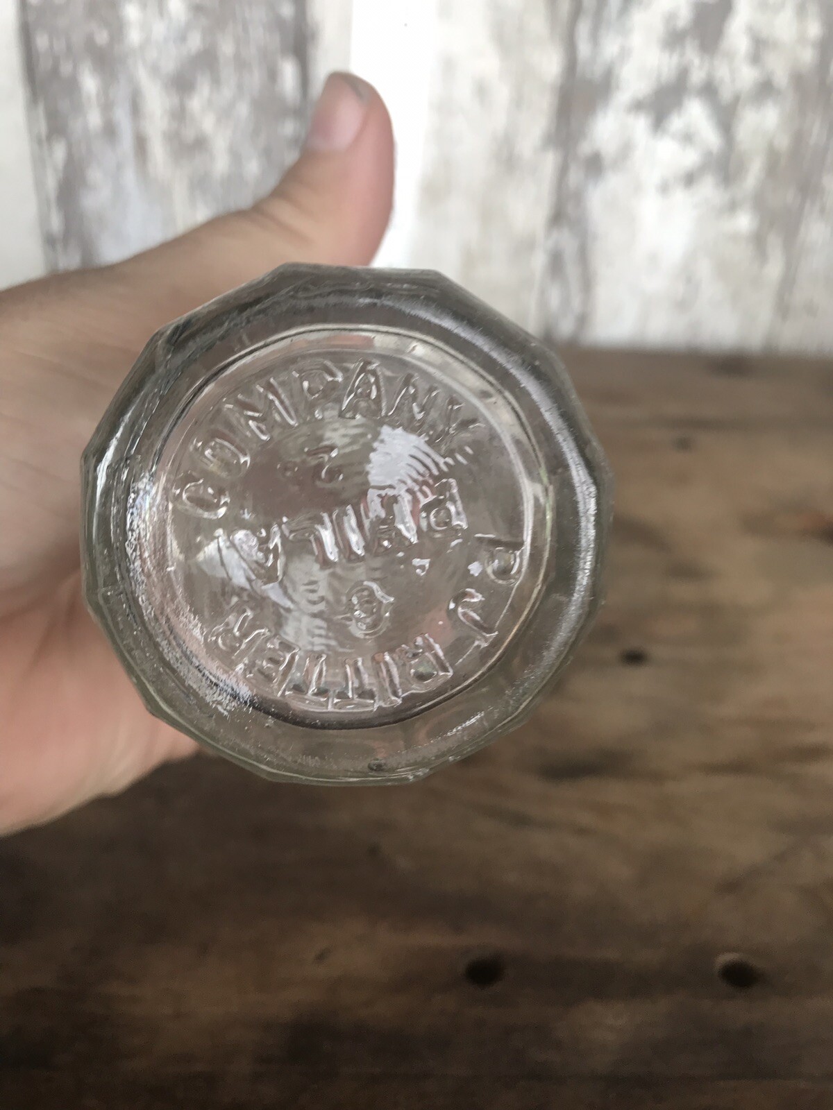 Antique PJ Ritter Company Clear Glass Ketchup Condiments Bottle Edged ...