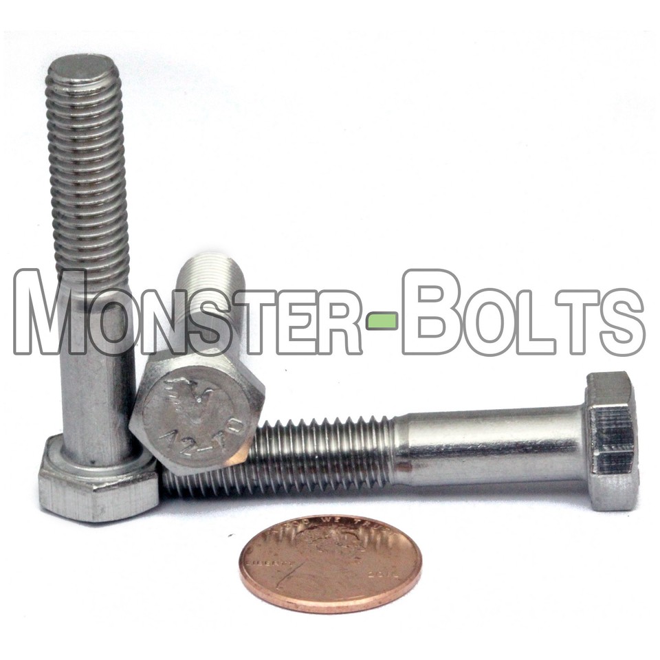 M8 Hex Cap Bolts / Screws, A2 Stainless Steel, 1.25 Coarse DIN 933 931 ...