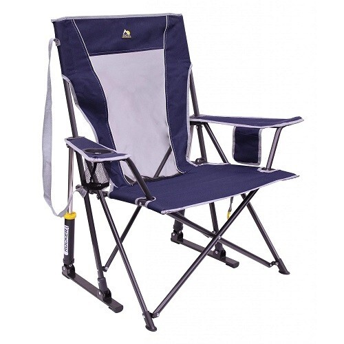 GCI Outdoor Comfort Pro Rocker Collapsible Rocking Chair, Indigo Blue ...