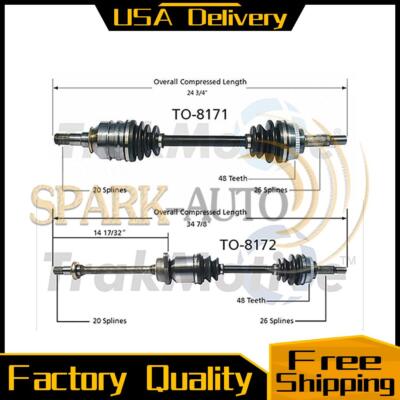 Rear CV Axle Joint Shaft Assembly 2PCS For Toyota MR2 Spyder 2005 2004 ...