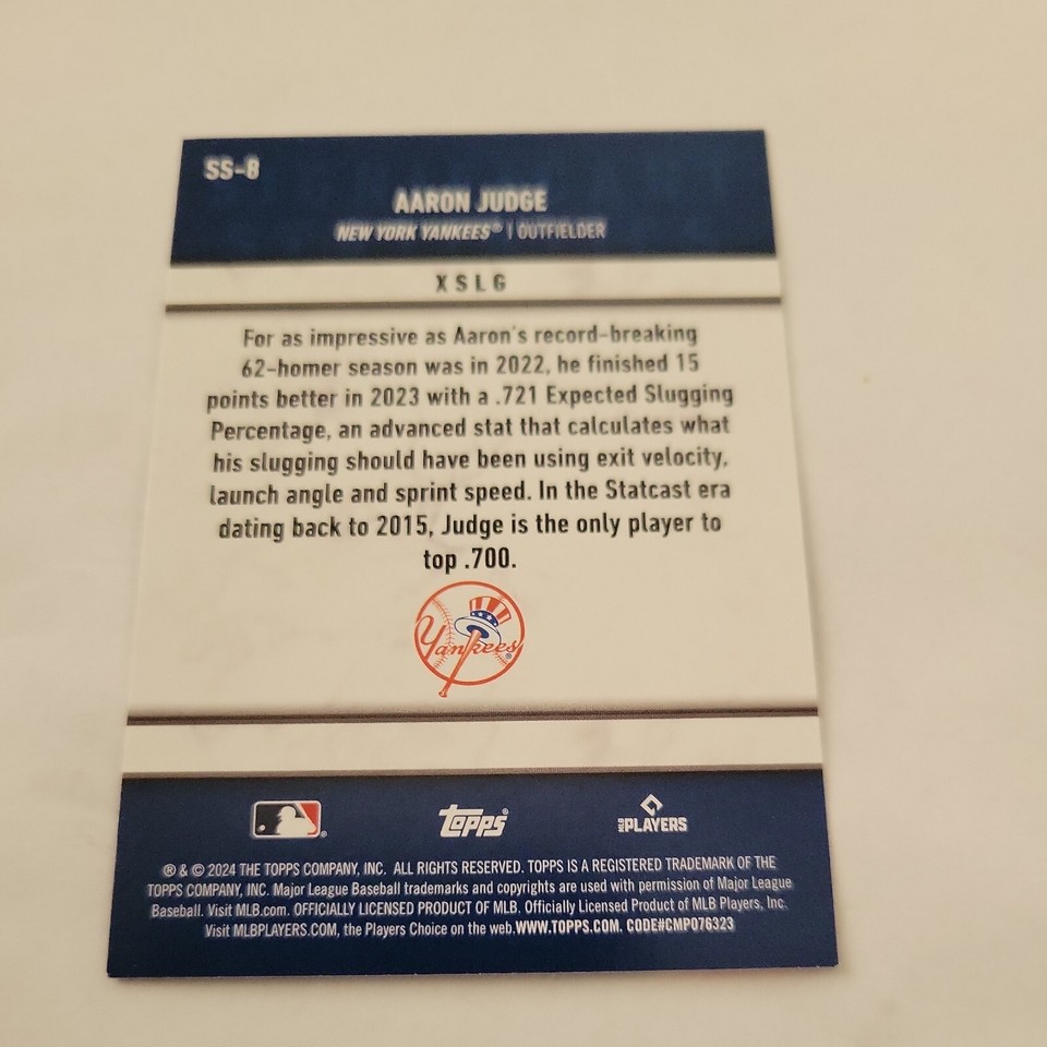 2024 Series 2 Significant Statistics #SS-8 Aaron Judge New York Yankees ...