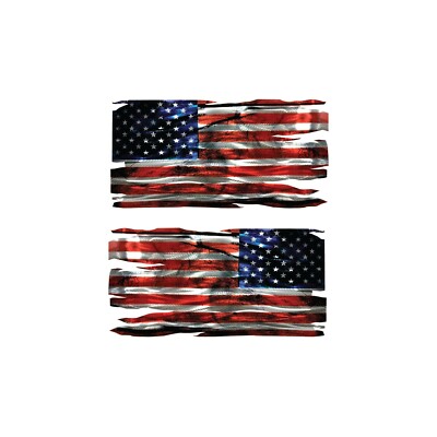 2 Distressed Tattered American Flag Vinyl Decals - 3" tall x 6" wide | eBay