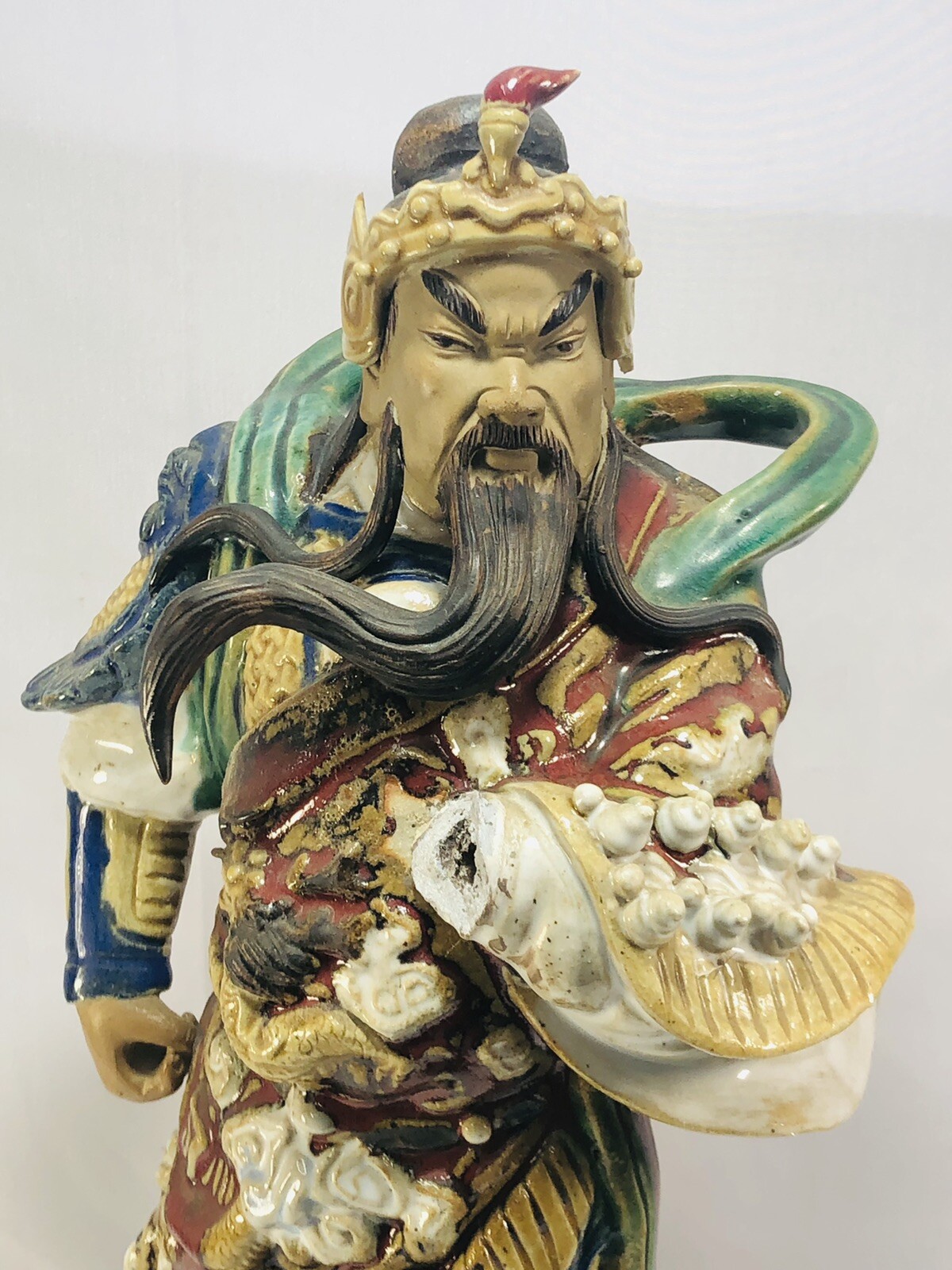 Old Chinese shiwan pottery Guanyu figure mark on bottom | eBay