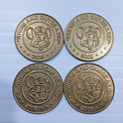 4 Chuck E Cheese 2008 Tokens Where Kids Can Be A Kid Retro Video Gaming ...