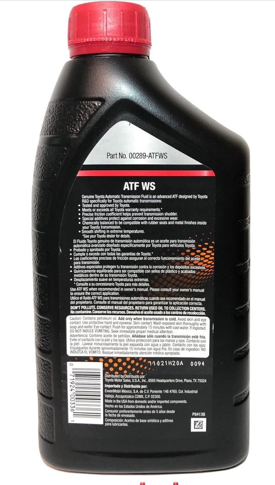 4 Quart GENUINE TOYOTA ATF WS Automatic Transmission Oil Fluid ATFWS ...