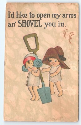 Postcard Humor I'd Like to Open My Arms an' Shovel You in Children ...
