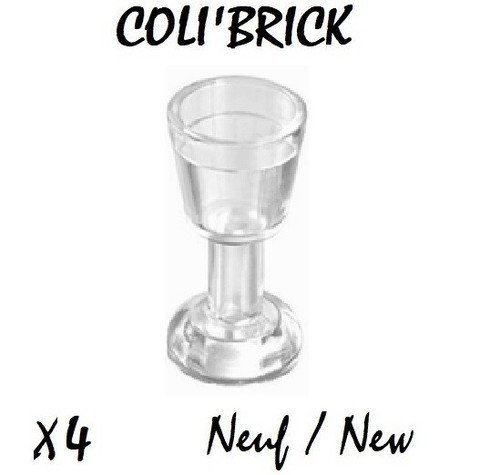 Lego 2343 - 4x Verre Coupe / Minifig utensil goblet - Trans Clear ...