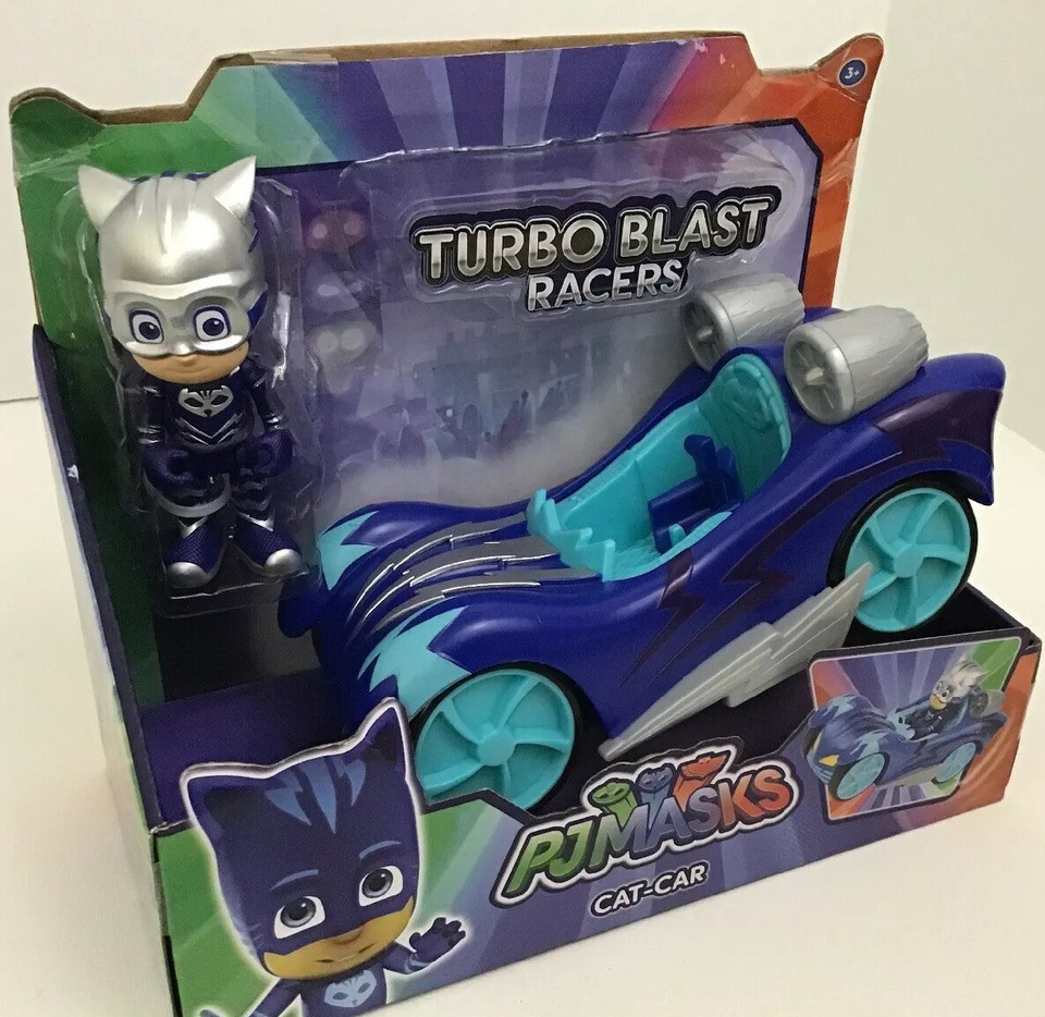 PJ Masks Turbo Blast Racer Vehicle Blue Cat-Car w Catboy Figure NEW ...