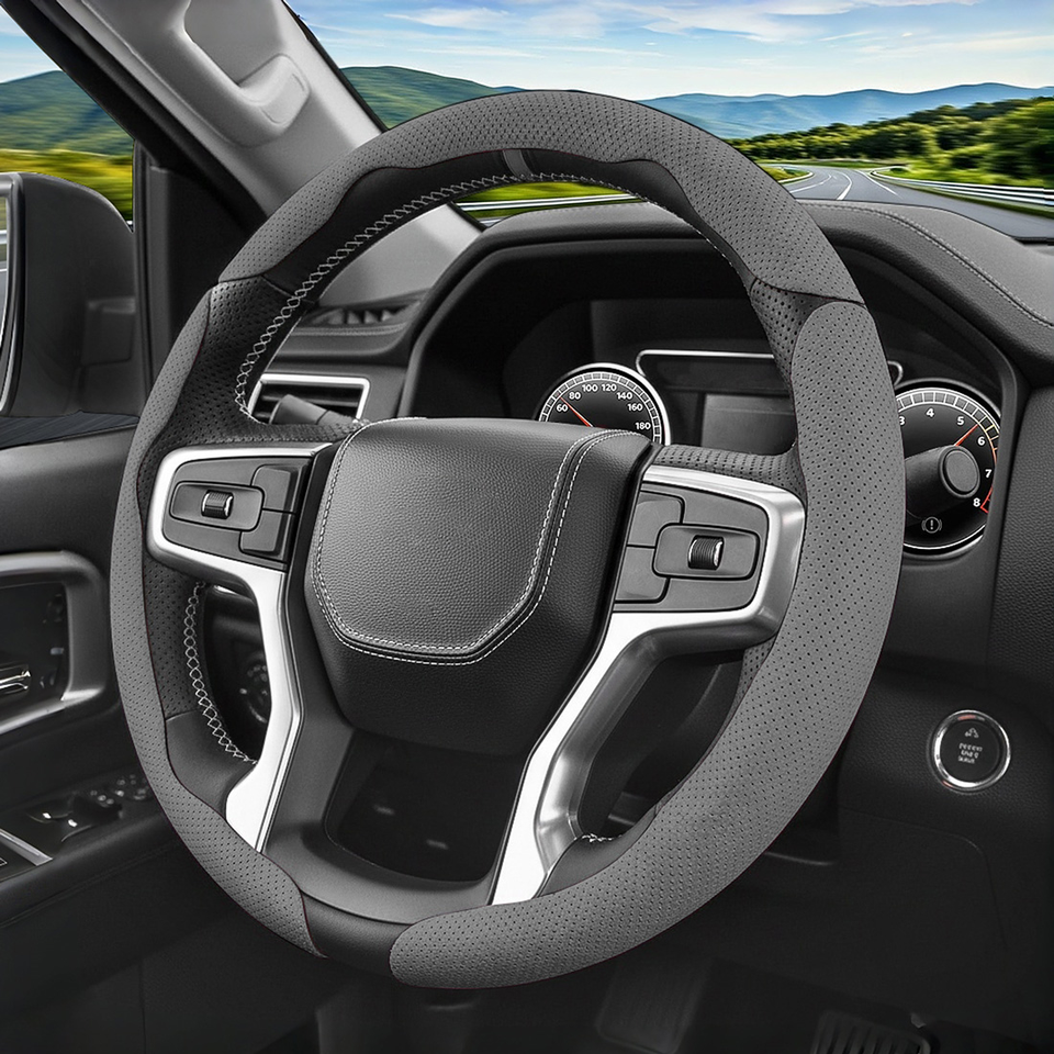 2024 NEW15" Gray Leather 3PCS Segmented Steering wheel Cover for SUBARU ...