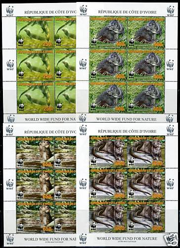 WWF IVORY COAST FERRETS LUTRA MACULICOLLIS SHEET SET 4 | eBay