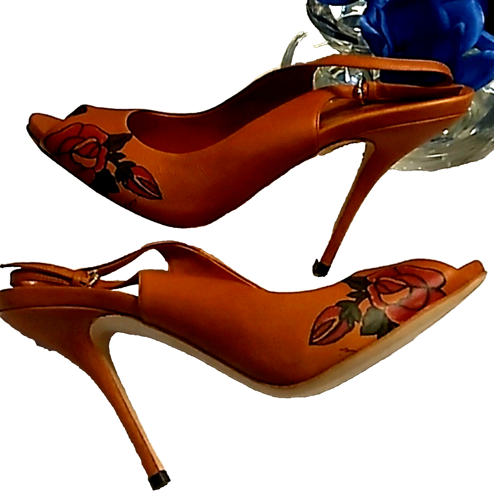 RARE GUCCI~ HEELS ROSES~ TAN~ STILETTO/HEELS - Gem