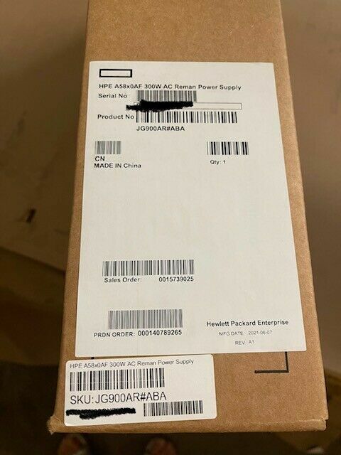 JG900A HPE 58X0AF BACK TO FRONT AIRFLOW 300W AC POWER SUPPLY HPE RENEW ...