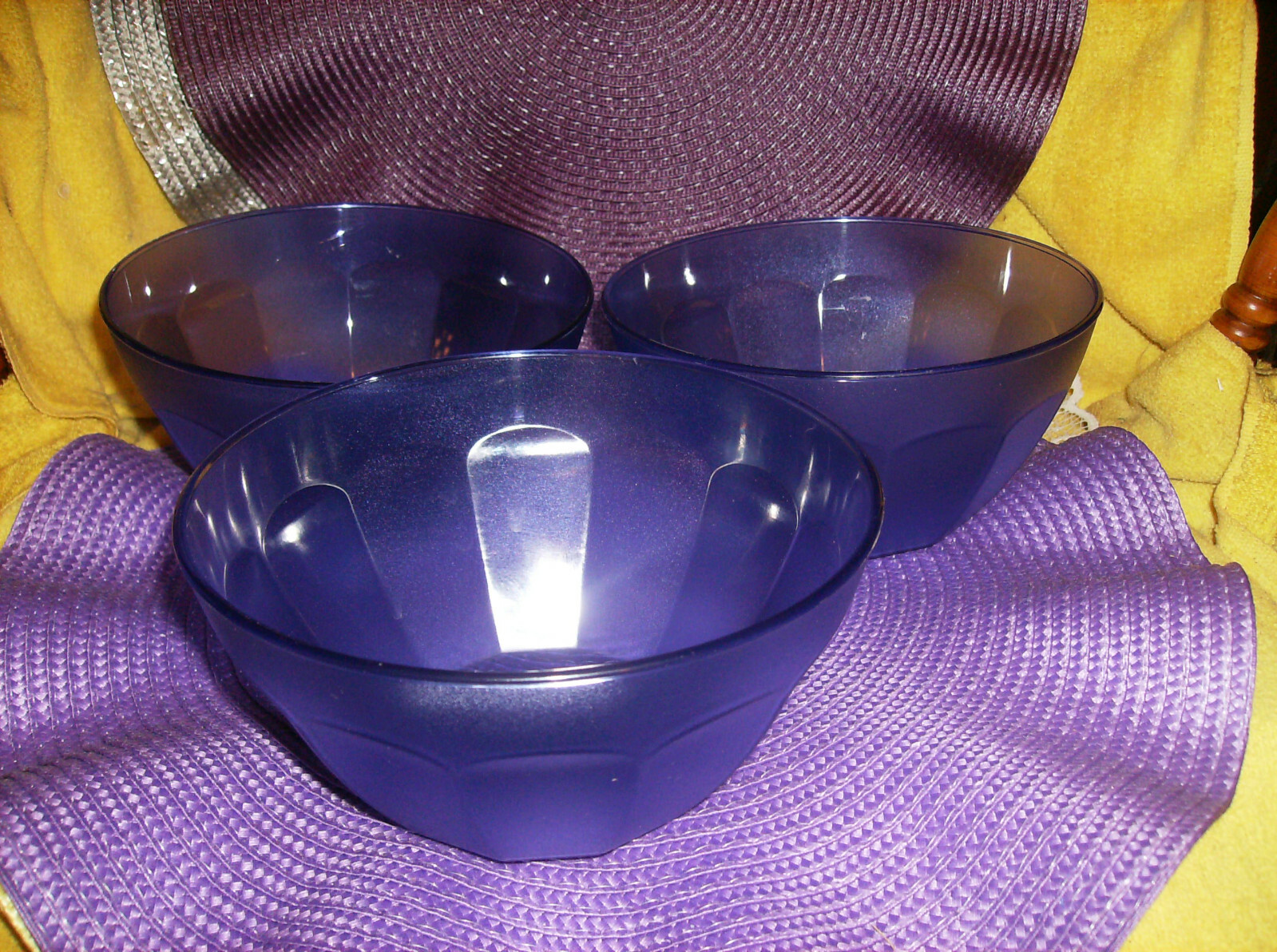 NEW SET OF 3 PURPLE BOWLS 2-1/2 CUP CEREAL DISH POPCORN SALAD | eBay