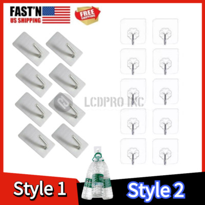 Adhesive Sticky Hooks Heavy Duty Wall Seamless Hanger Stainless Steel ...
