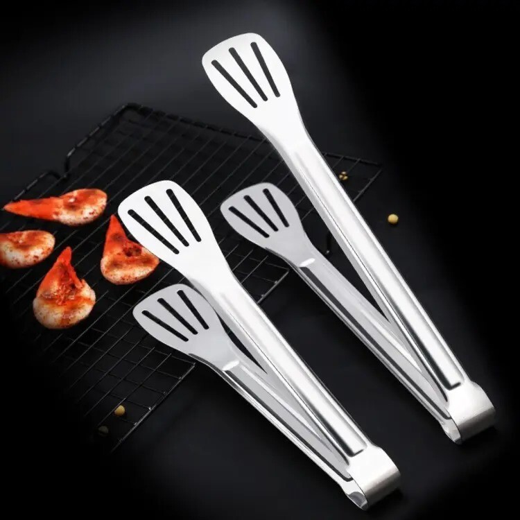 METAL TONG FOOD SERVING HEAT RESISTANT 9" TONGS COOKING KITCHEN TOOL ...