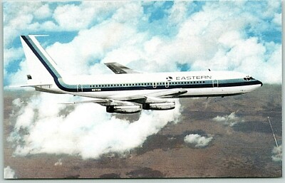 Postcard Jet Aircraft Eastern Airlines Boeing 720 Four Engine Flying ...