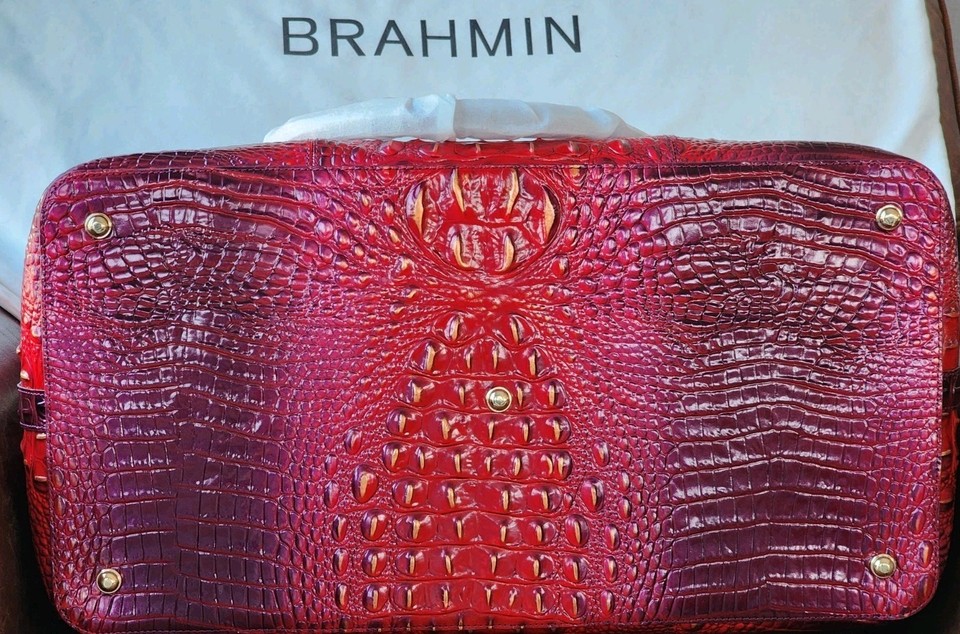 NWT Brahmin Extra Large Duxbury Weekender in Sold Out Ruby Ombre ️ | eBay