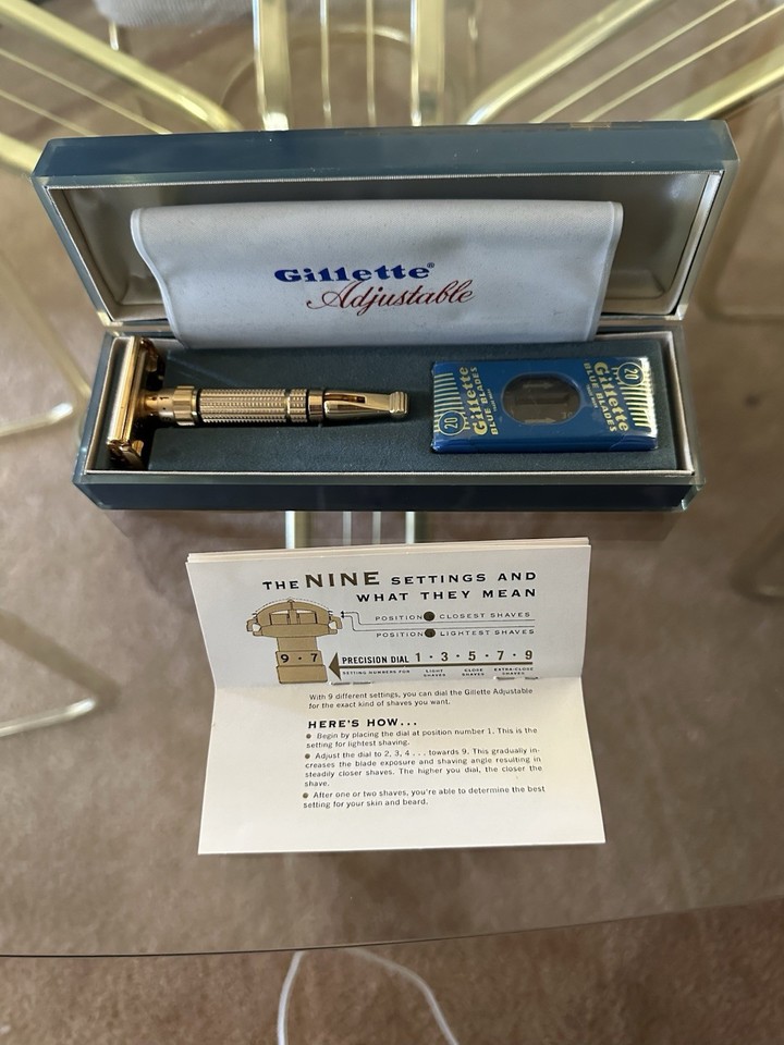 1960 Original 1-9 Gillette Adjustable Razor. Never Used. | eBay